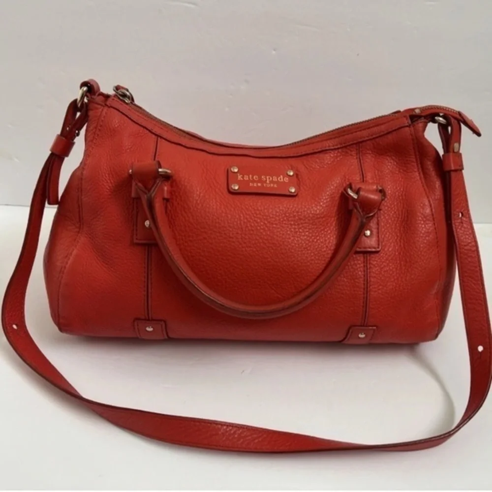 kate spade | Bags | Kate Spade Handbag Tote Red Orange Shoulderbag ...